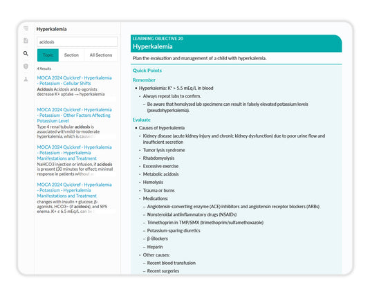 QuickREF for 2024 MOCA-Peds Learning Objectives – MedStudy