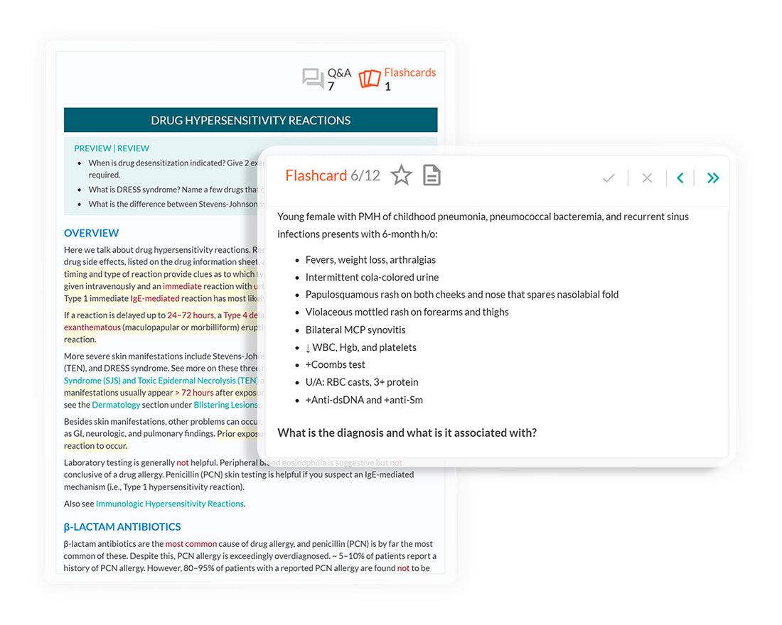 Internal Medicine Illness Script Flashcards – MedStudy